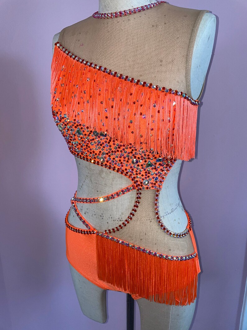 Custom Dance Costume Neon Orange Jazz Musical Theater Leotard - Etsy