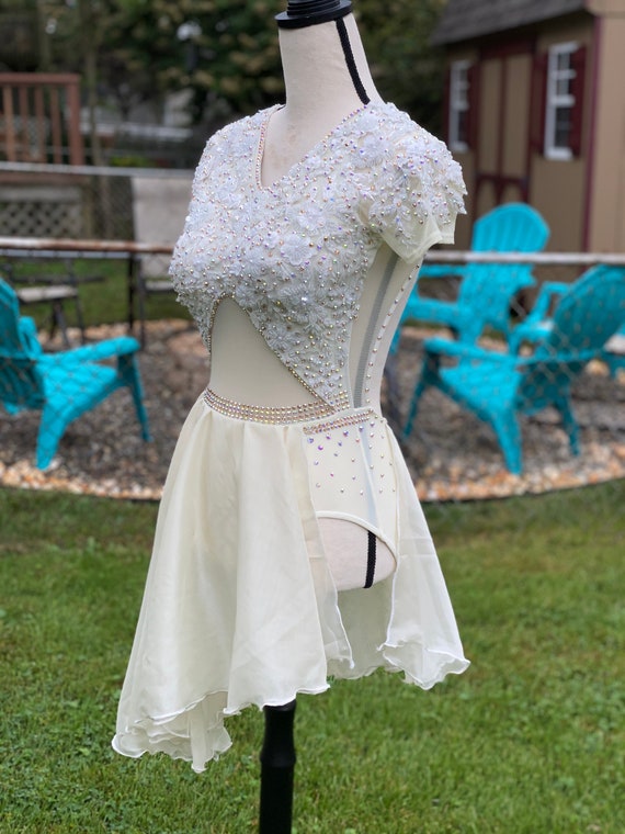 Custom Dance Ballroom Costume Ivory Dress — Elite Custom Costumes
