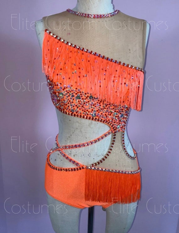 Custom Dance Costume Neon Orange Jazz Musical Theater Leotard - Etsy
