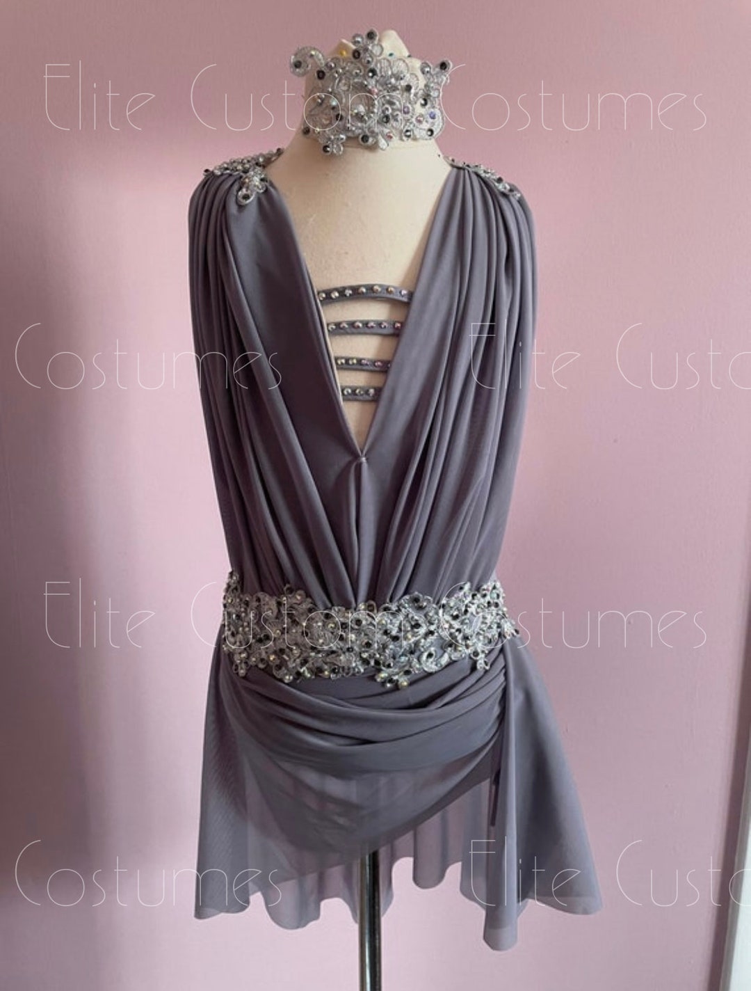 Custom Dance Costume Lyrical Contemporary Gray Leotard With - Etsy