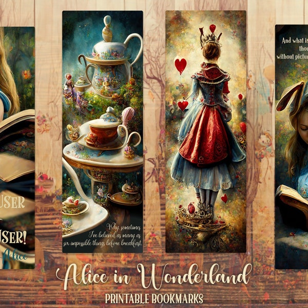 Alice Bookmark - Etsy