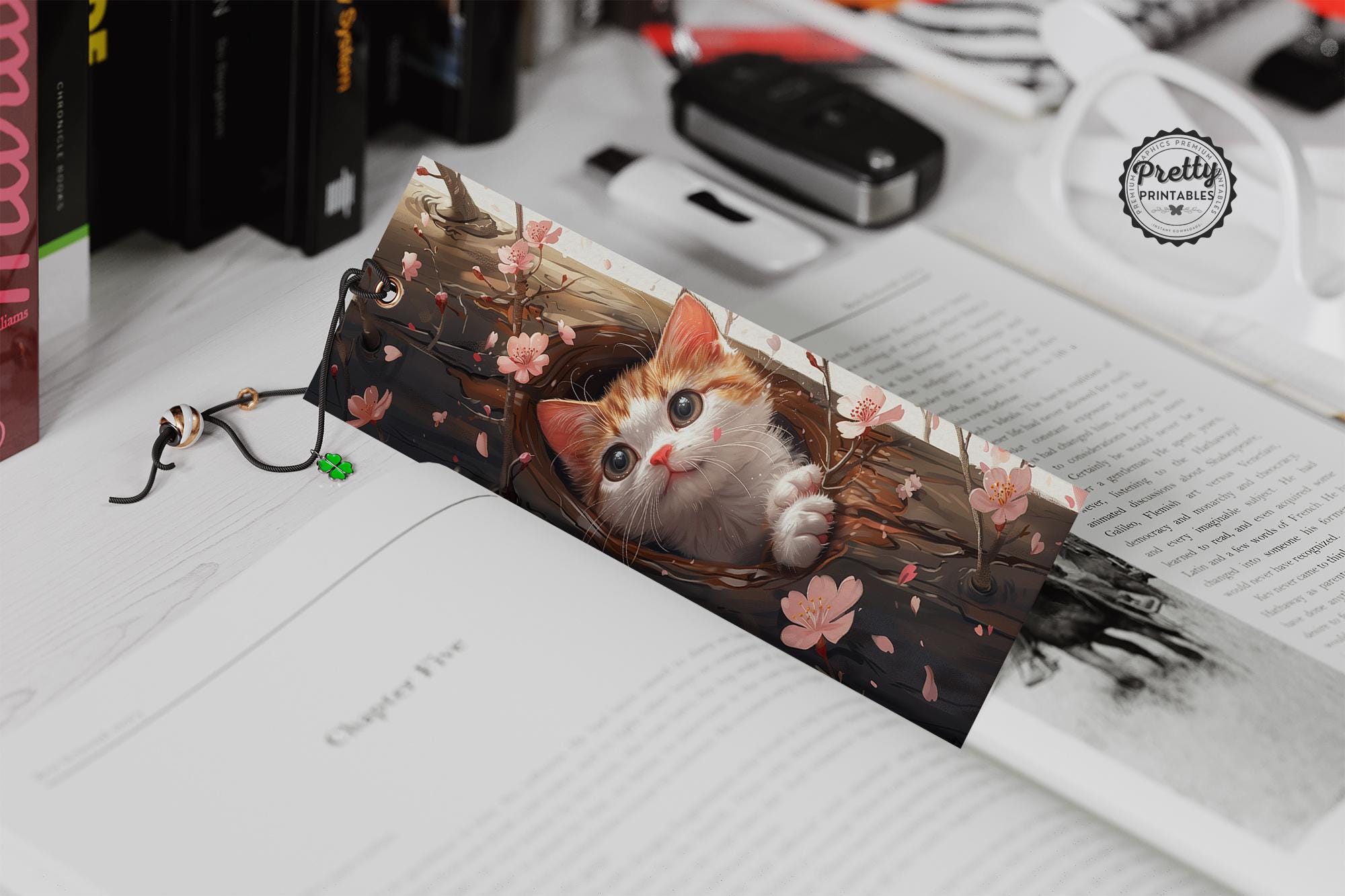 Cute Cats Printable Bookmarks Set: Digital PDF, Bookish Bookmark ...