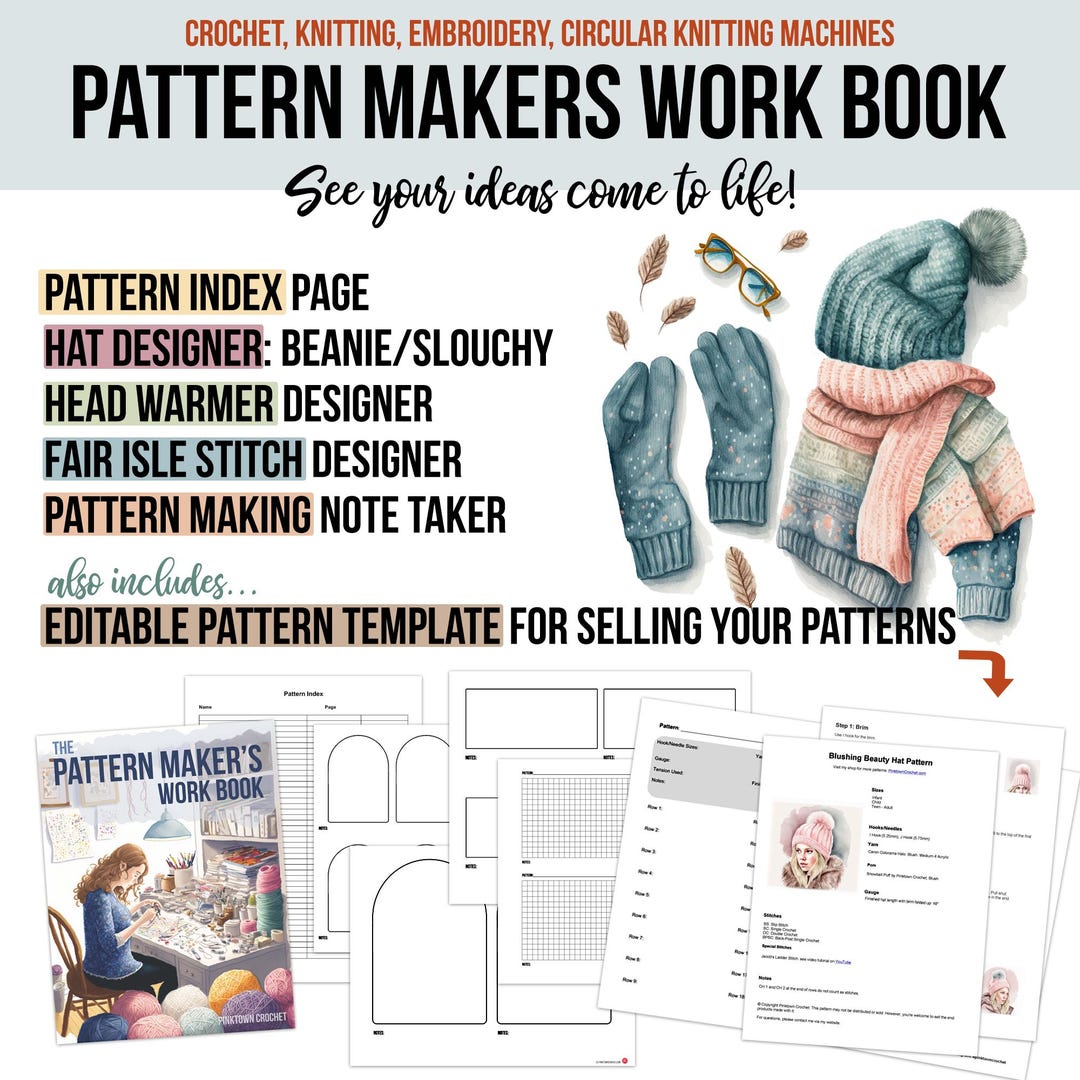 Pattern Makers Work Book - Pattern Design Worksheets for Crochet ...