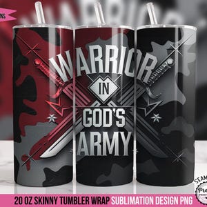 Christian Tumbler Wrap for Men: 20 Oz Skinny Seamless Sublimation ...