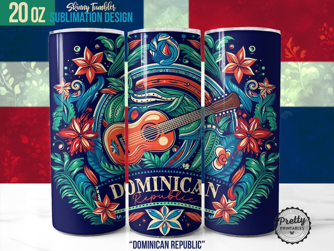 Dominican Republic Tumbler Wrap: 20oz Skinny Sublimation Design PNG ...