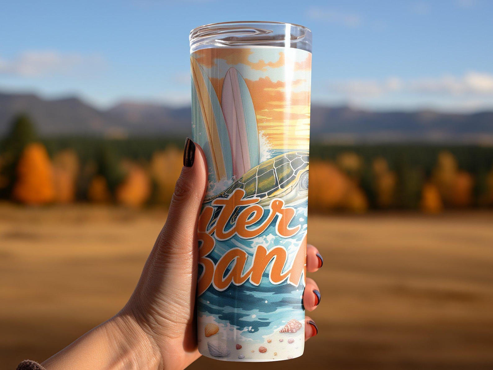 Retro Outer Banks Tumbler Wrap: 20 Oz Tumbler Sublimation Design, Sea ...