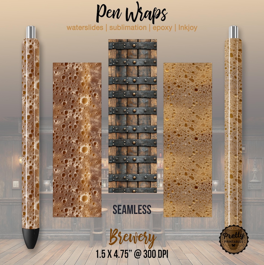 Brewery Pen Wraps for Men PNG: Pen Wrap Sublimation, Beer Whisky Barrel ...