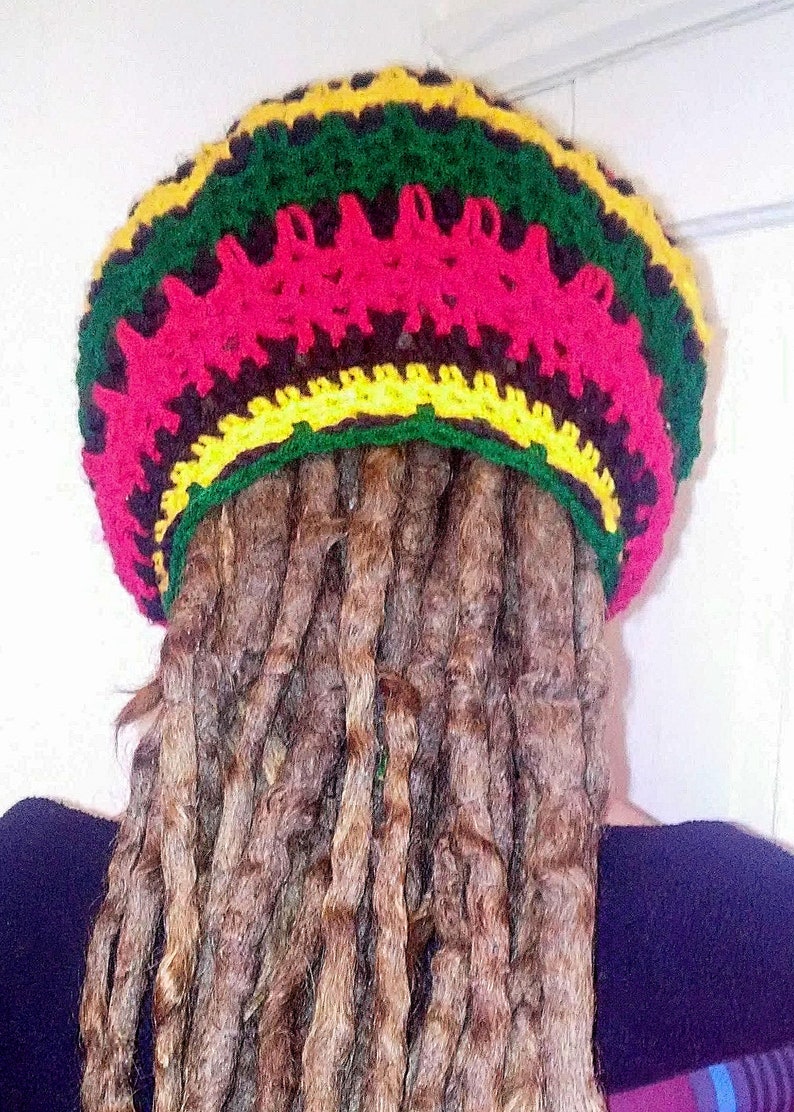Rasta Crochet Hat Pattern: Rasta Dread Tube – Crochet Rastafarian ...