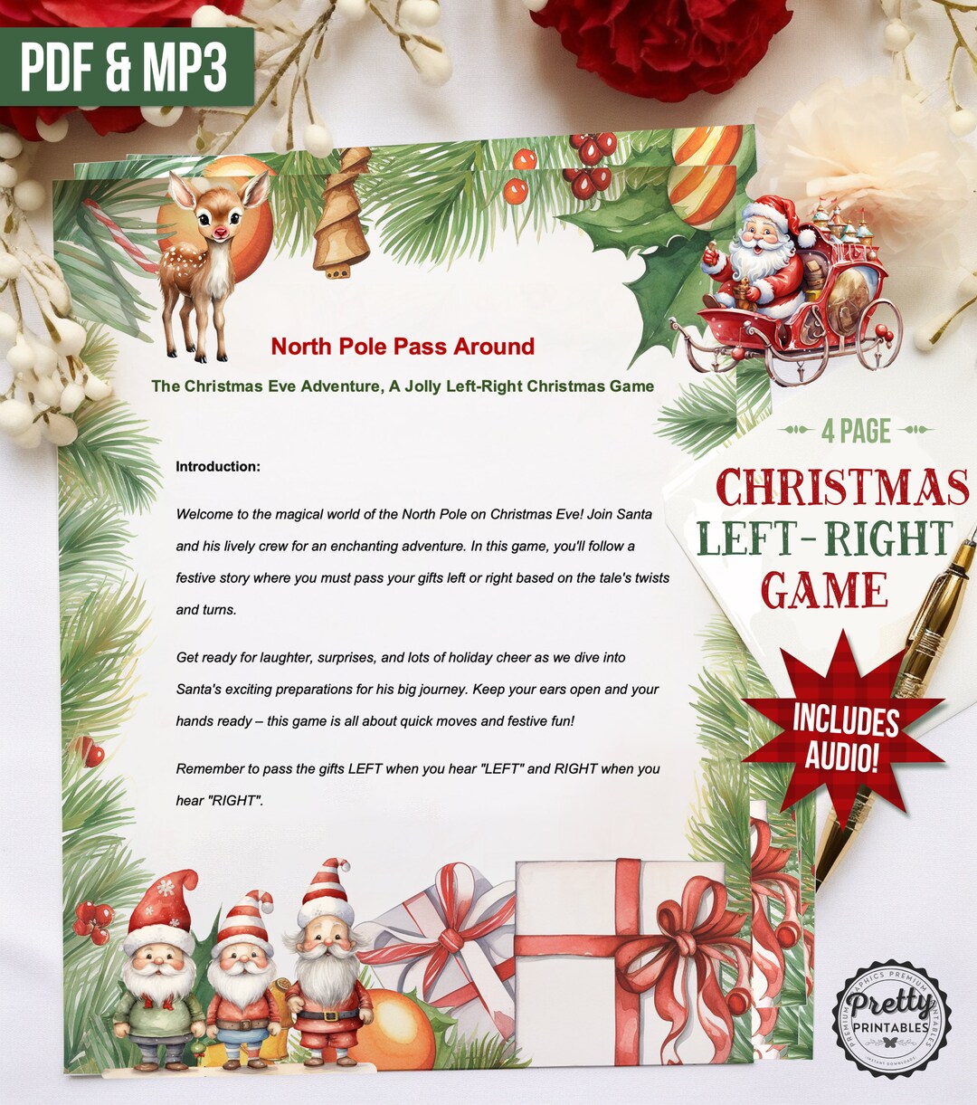 Left Right Christmas Game: Pass the Present, PDF & MP3, Instant ...