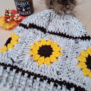 Rustic Sunflower Hat Crochet Pattern, Sunflower Crochet, Autumn Crochet ...