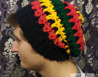 Rasta Dread Tube Hat Crochet Pattern Dreadlock Hat Rasta Tam Adjustable ...