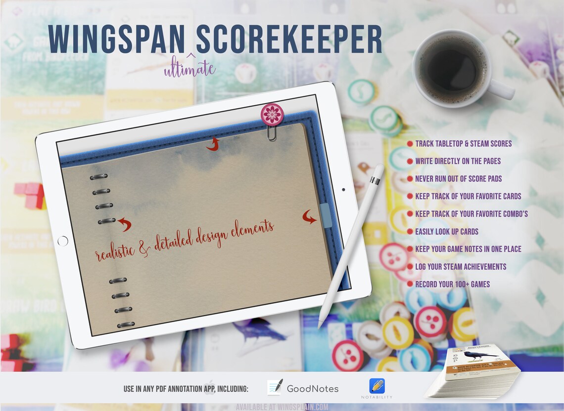 The Ultimate Digital Wingspan Game Scorekeeper: Wingspan Scorepad ...