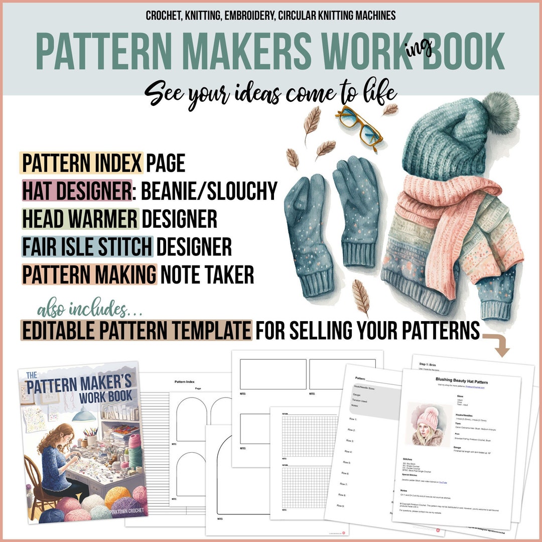 Pattern Makers Work Book Pattern Design Worksheets for Crochet ...