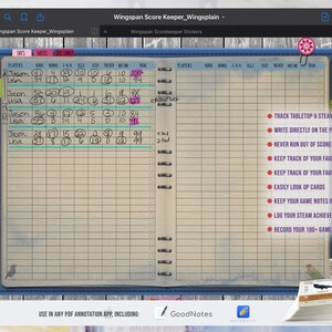 The Ultimate Digital Wingspan Game Scorekeeper: Wingspan Scorepad ...