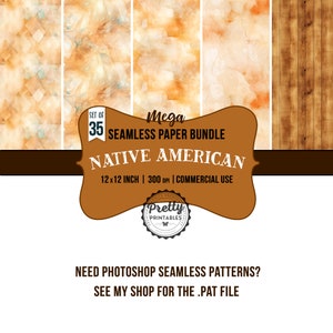Native American Paper Pack: 35 Seamless Printable Papers, Watercolor ...