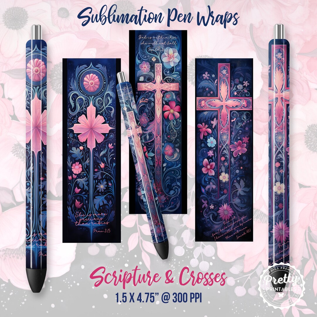 Scripture Pen Wraps: Christian Pen Wraps, Pen Wrap Bundle, Waterslide ...