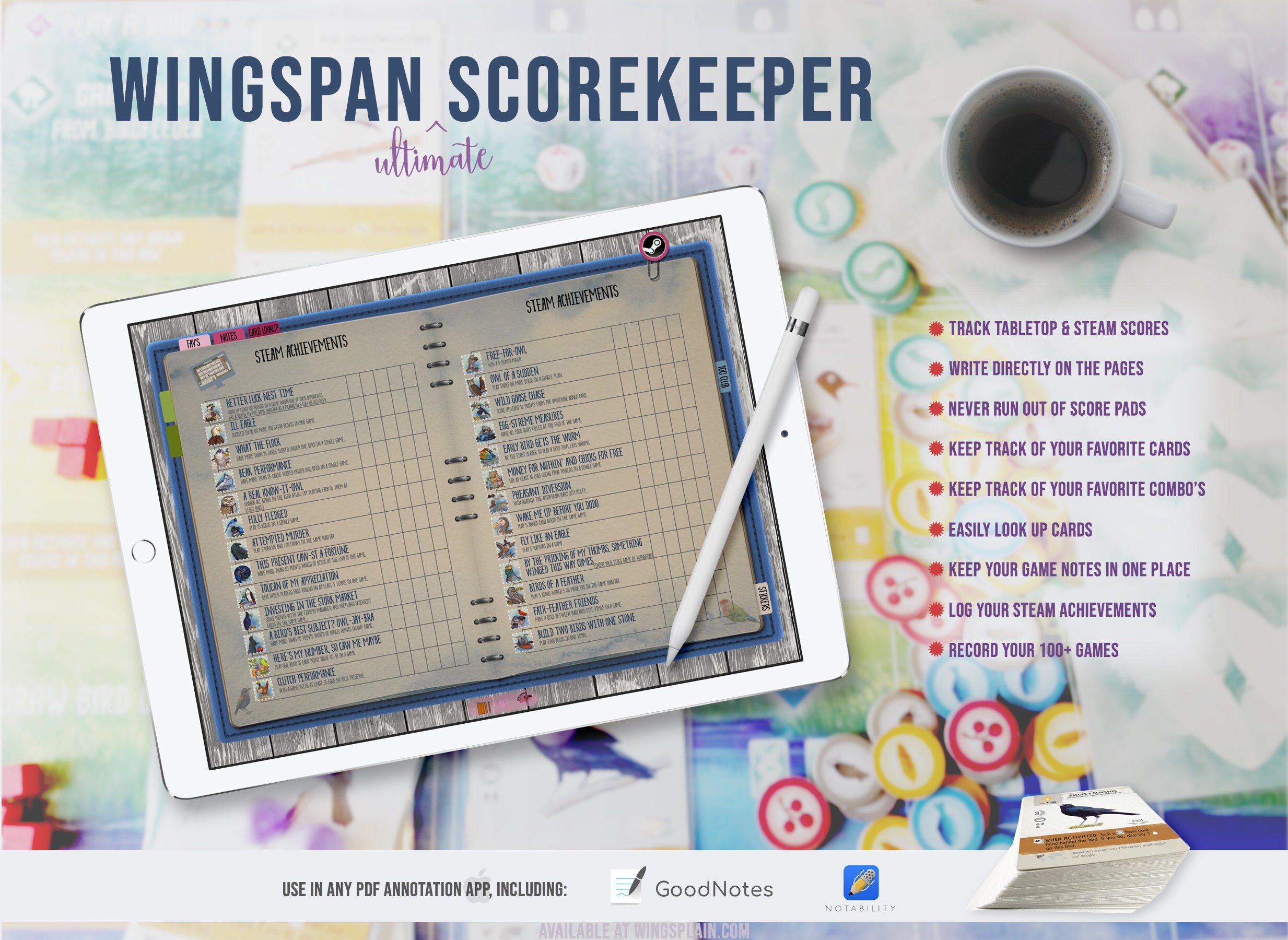 The Ultimate Digital Wingspan Game Scorekeeper: Wingspan - Etsy