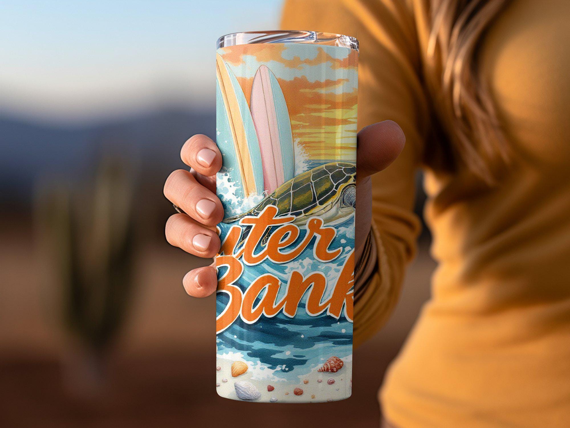 Retro Outer Banks Tumbler Wrap: 20 Oz Tumbler Sublimation Design, Sea ...