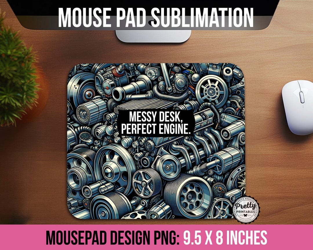 Car Mechanic Funny Mousepad Sublimation Design Bundle: Engine Parts PNG ...