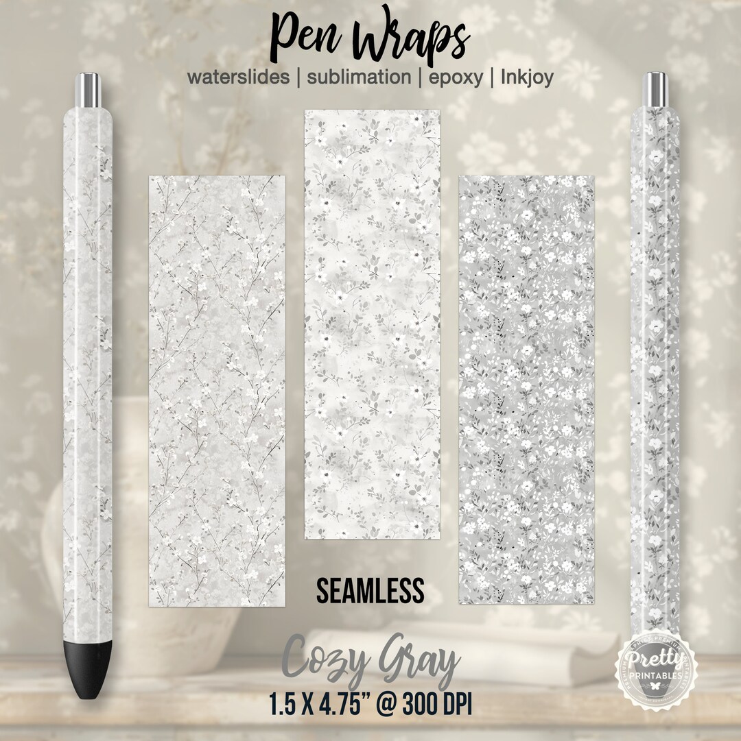 Cottage Core Pen Wraps: Soft Girl Pen Wrap Bundle, Waterslide Pen Wrap ...