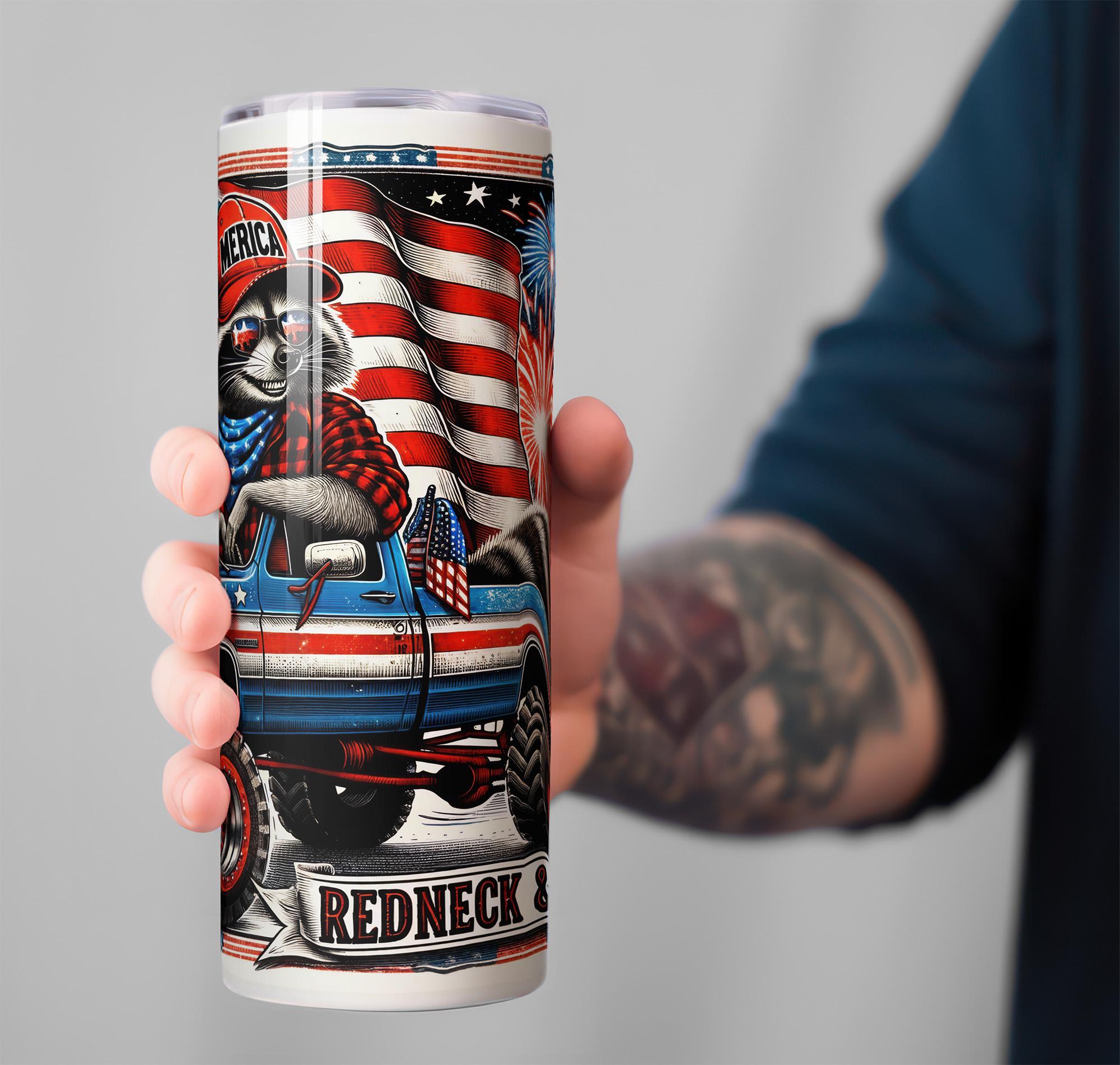 Merica PNG Tumbler Wrap: Redneck & Proud 20 Oz Sublimation Design ...