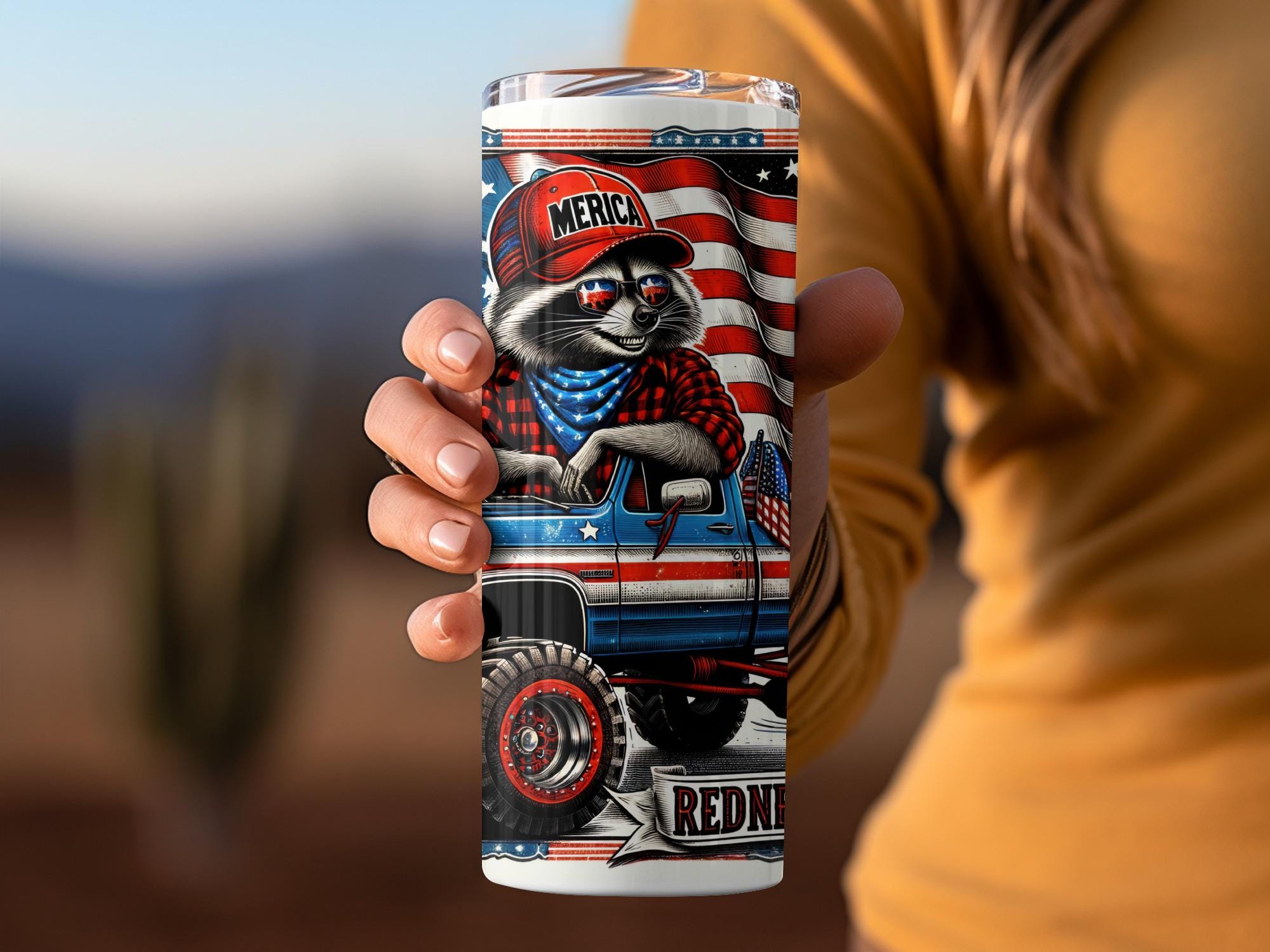 Merica PNG Tumbler Wrap: Redneck & Proud 20 Oz Sublimation Design ...