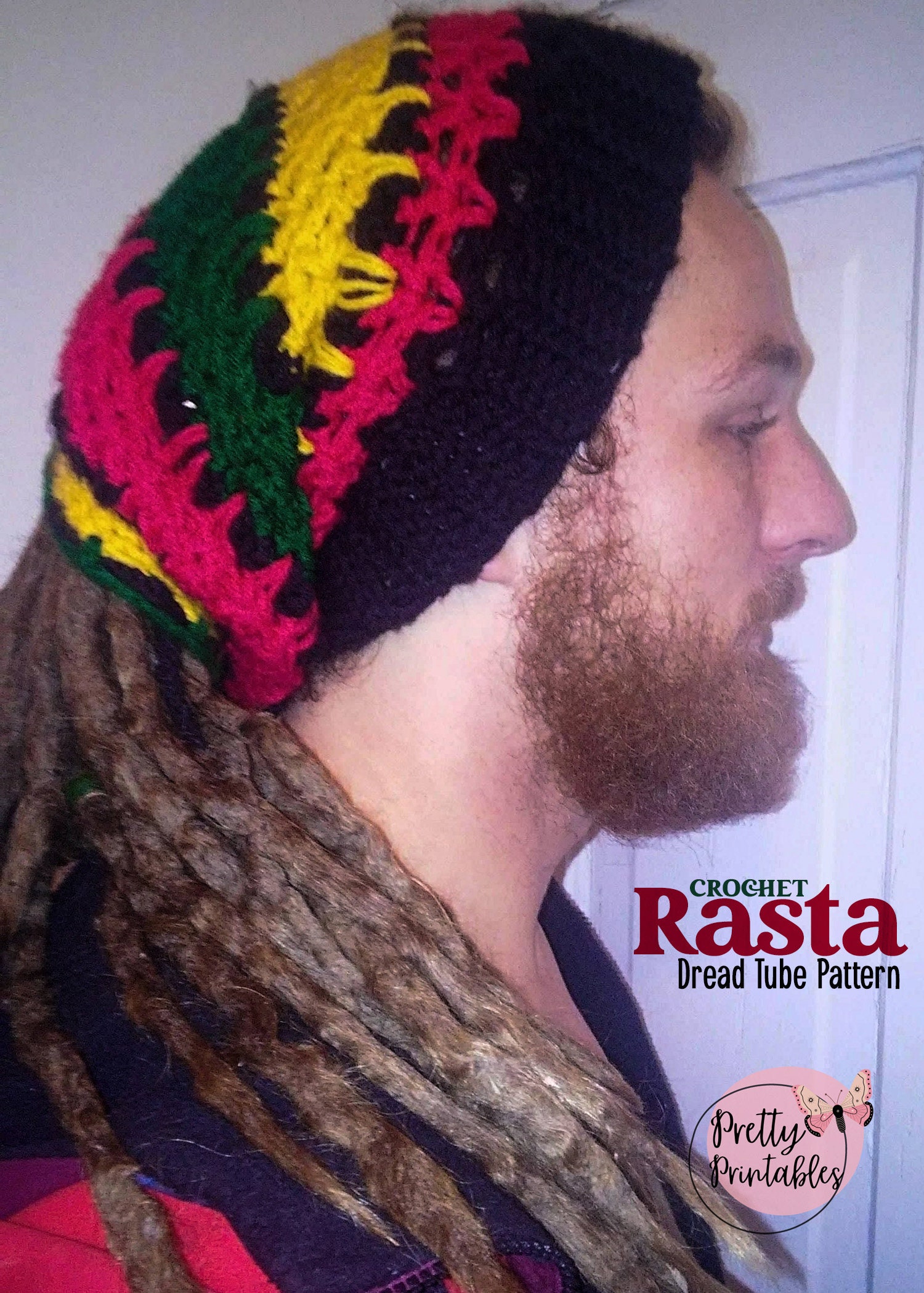 Rasta Crochet Hat Pattern: Rasta Dread Tube Crochet Rastafarian ...