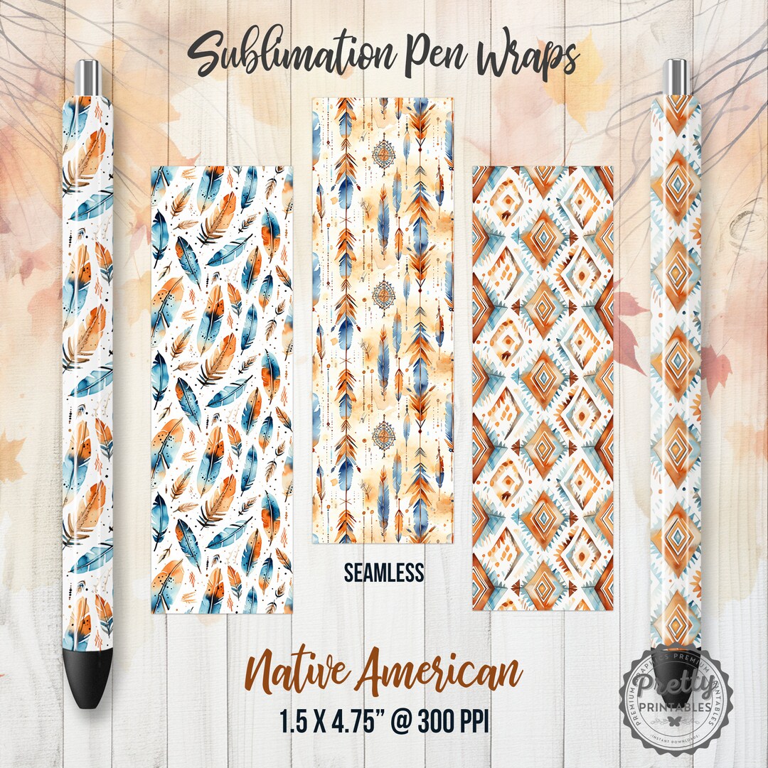 Native Pen Wraps: Native American Pen Wrap Designs PNG, Pen Wrap Bundle ...