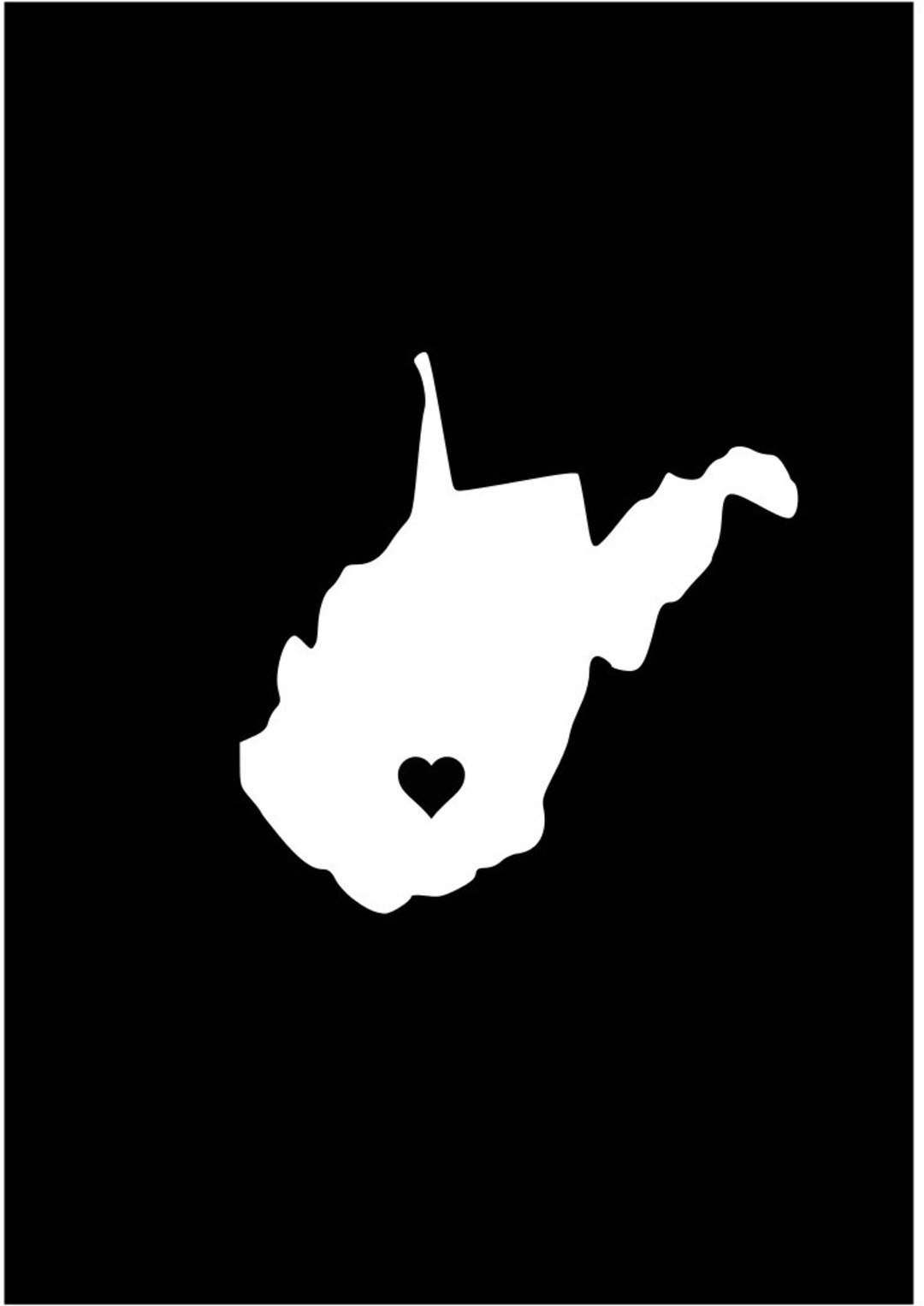 West Virginia State Car Decal, West Virginia , WV, Window Sticker ...