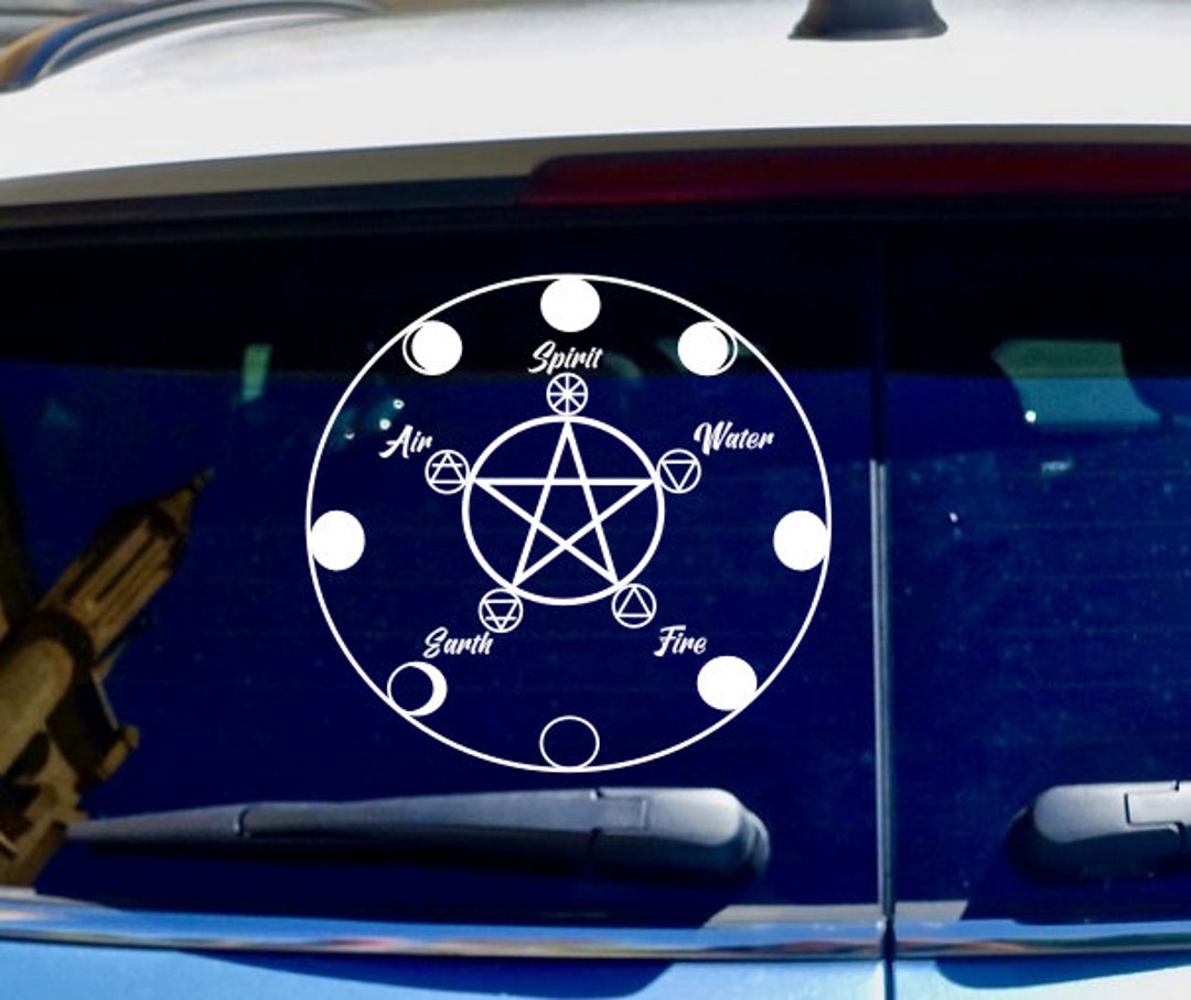 Pentacle Moon Phase Car Decal, Witchy Decal - Etsy
