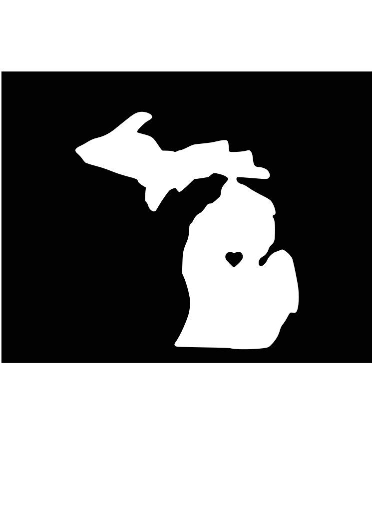 Michigan State Car Decal, Michigan , MI, Window Sticker, Vinyl Decal ...