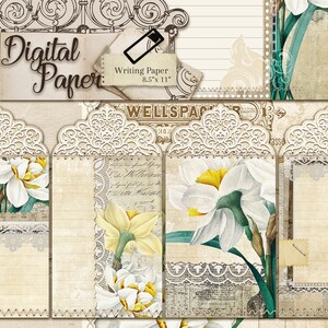 Printable Writing Paper digital Notebook Ephemera Journal | Etsy