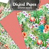 Tropical Summer Watercolor "digital Paper Pack" Instant Download Flower ...