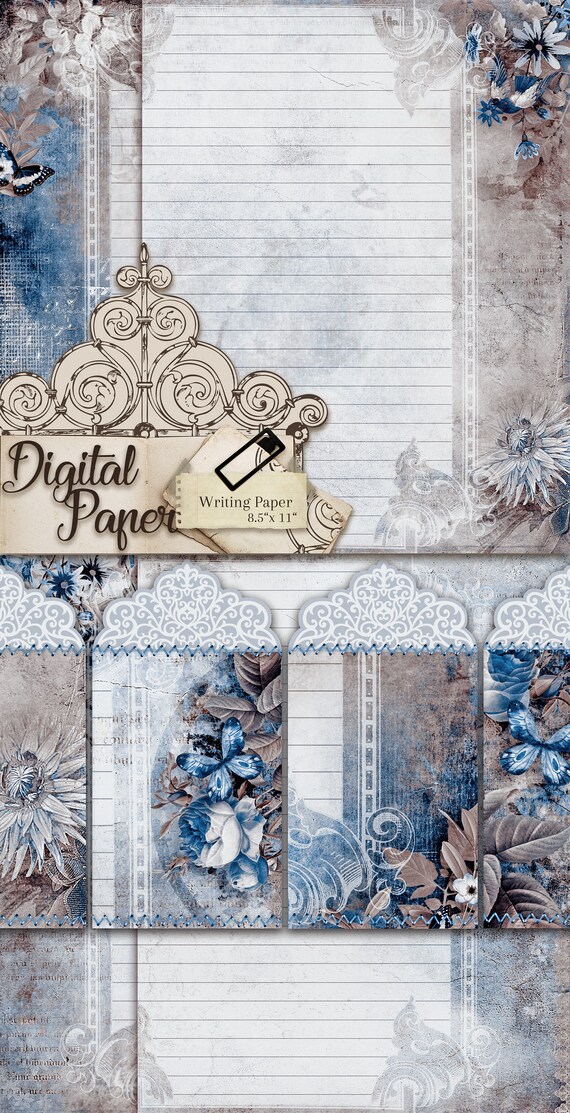 Printable Writing Paper Digital Notebook Ephemera Journal - Etsy