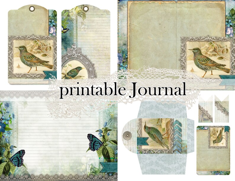 Printable Journal Ephemera Junk Journal Journal Pages - Etsy