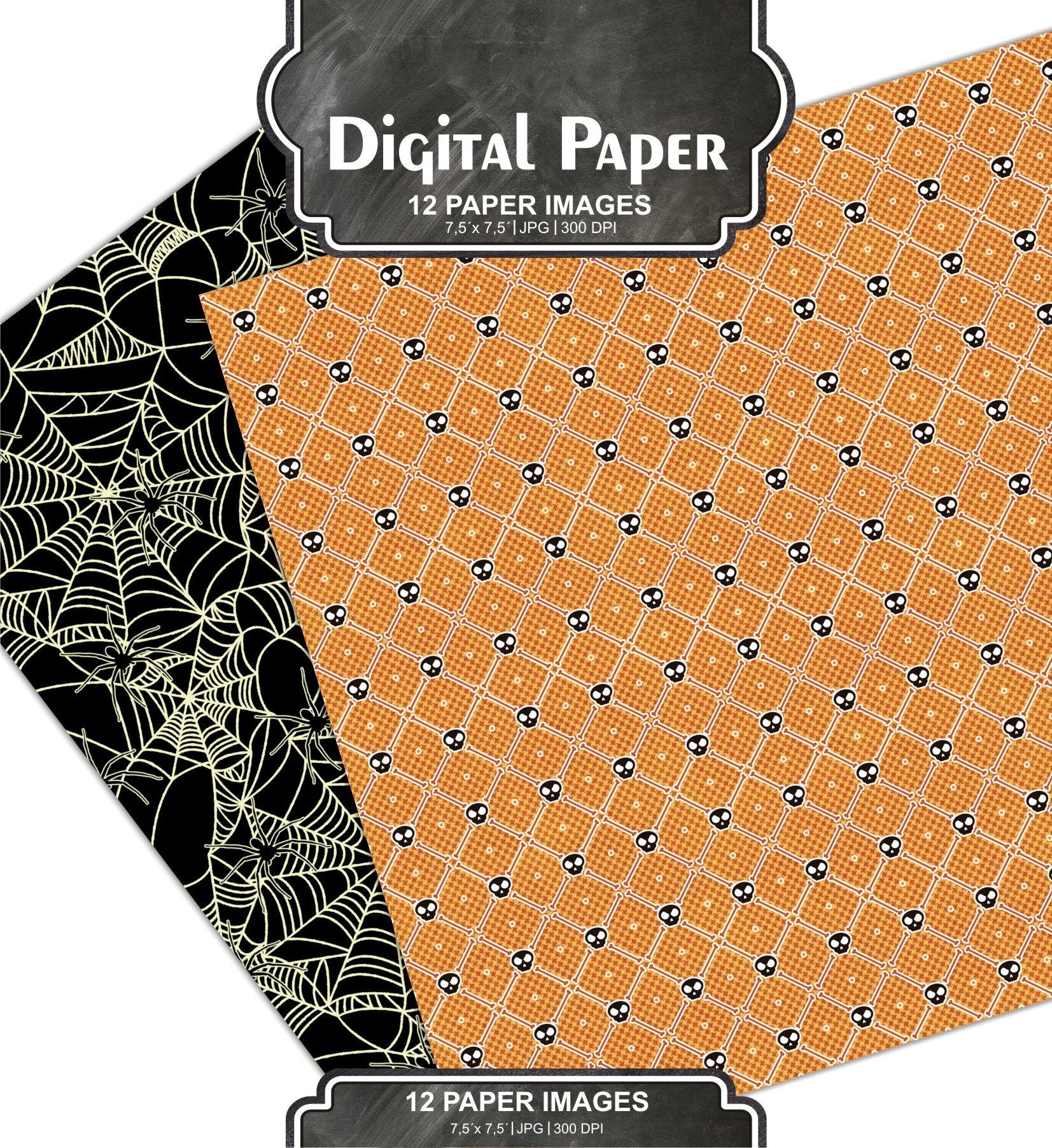 Halloween digital Paper Pack, Background, printable Paper, Download ...
