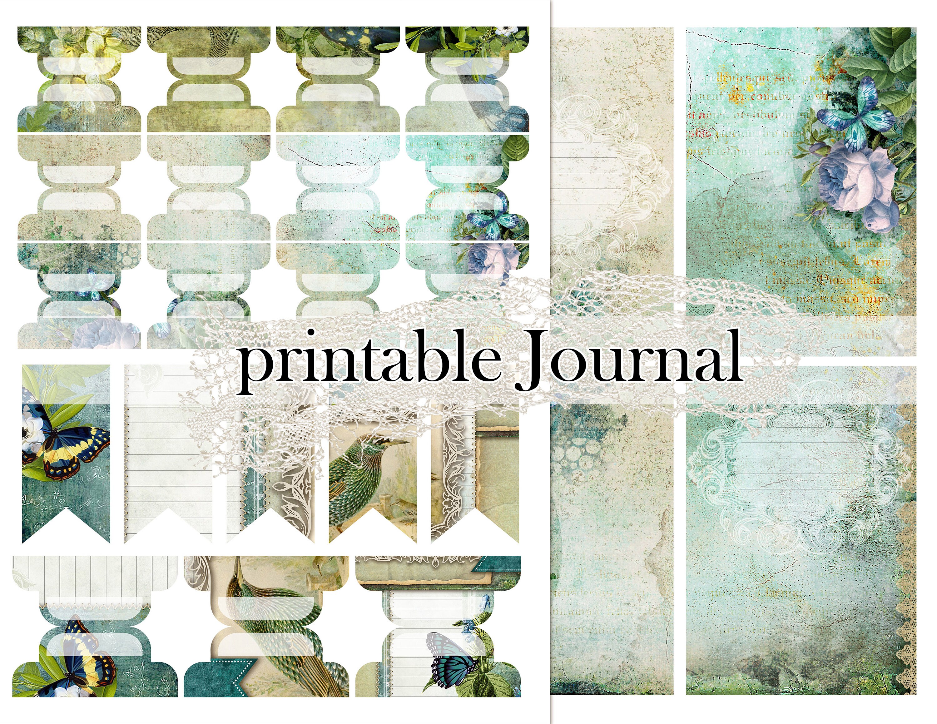 Printable Journal Ephemera Junk Journal Journal Pages - Etsy
