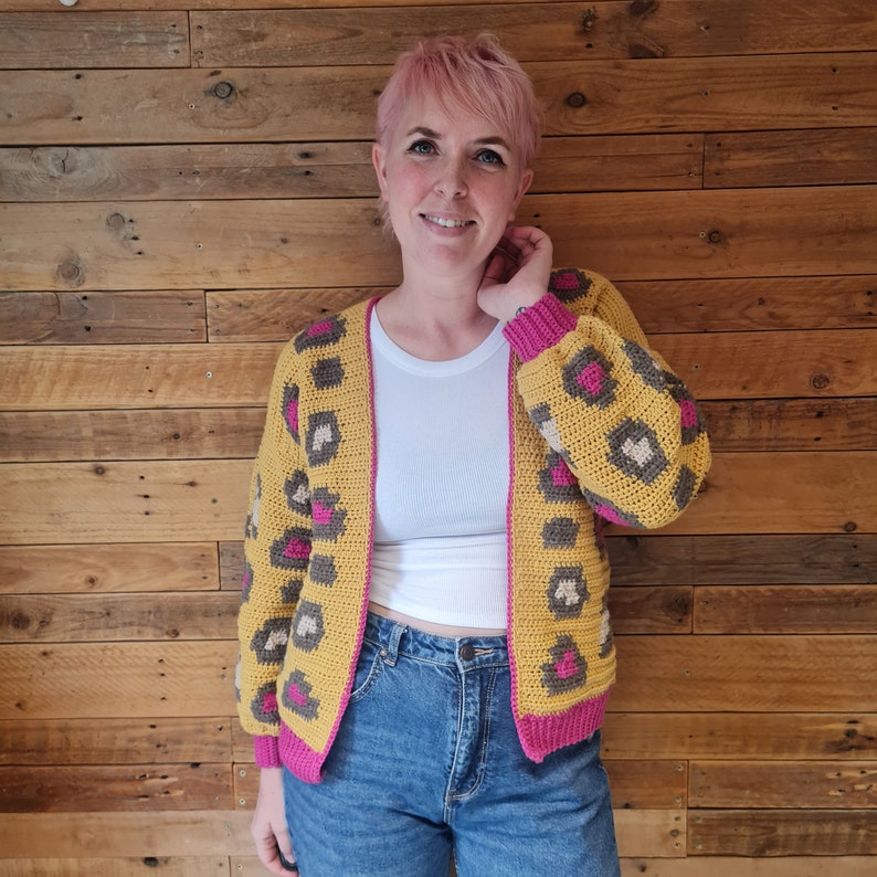 Wannabe Cardi Leopard Print Crochet Cardigan Pattern - Etsy
