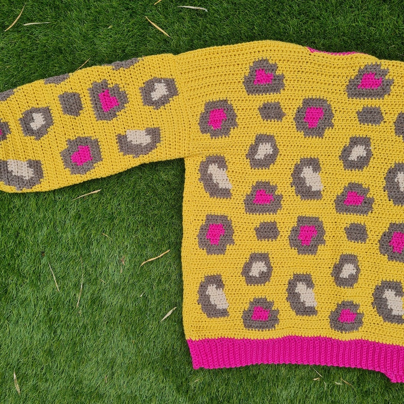 Wannabe Cardi Leopard Print Crochet Cardigan Pattern - Etsy