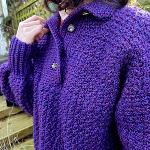 Blossom Button-up Crochet Sweater Pattern - Etsy