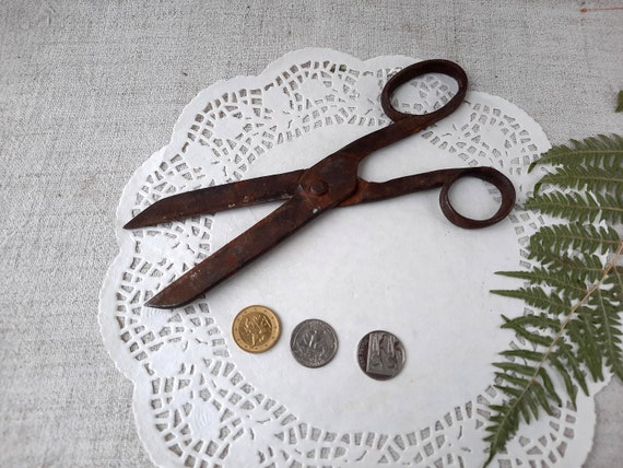 Vintage Antique Hand Iron FORGED Scissors Old Primitive Tool - Etsy