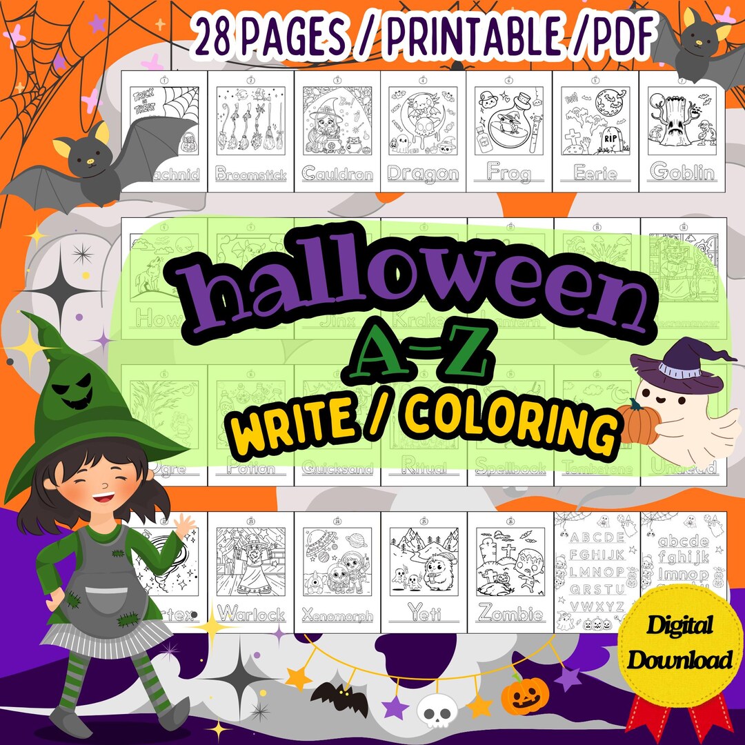28 Worksheets Printable Halloween Educational Pack /halloween Alphabet ...