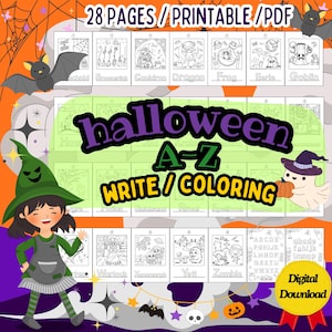 28 Worksheets Printable Halloween Educational Pack /halloween Alphabet ...