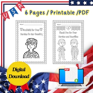 7 Printable Veterans Day Coloring, Letter, Word Searches /printable ...