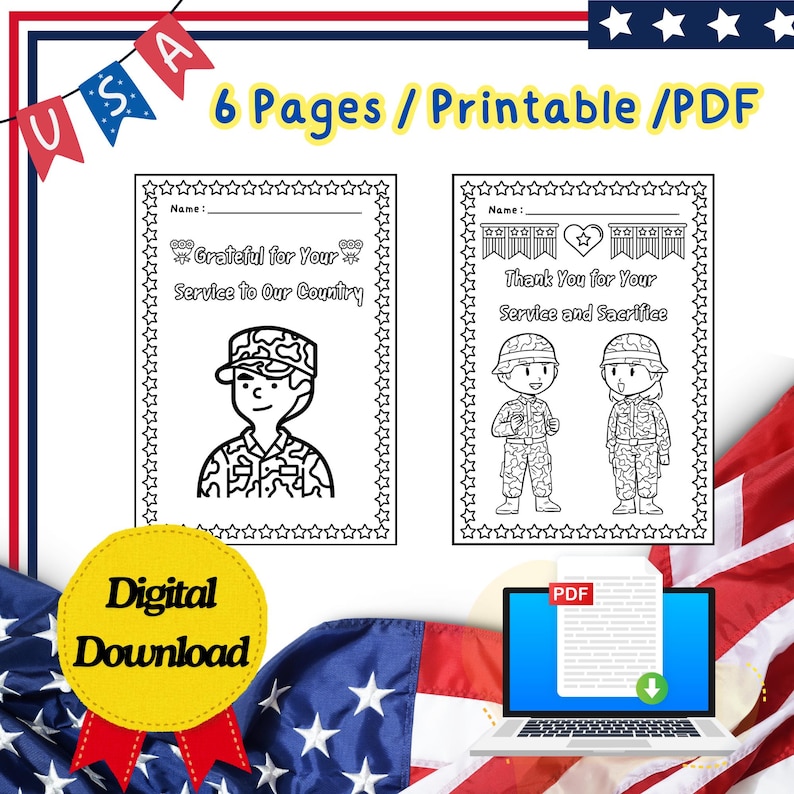 7 Printable Veterans Day Coloring, Letter, Word Searches /printable ...