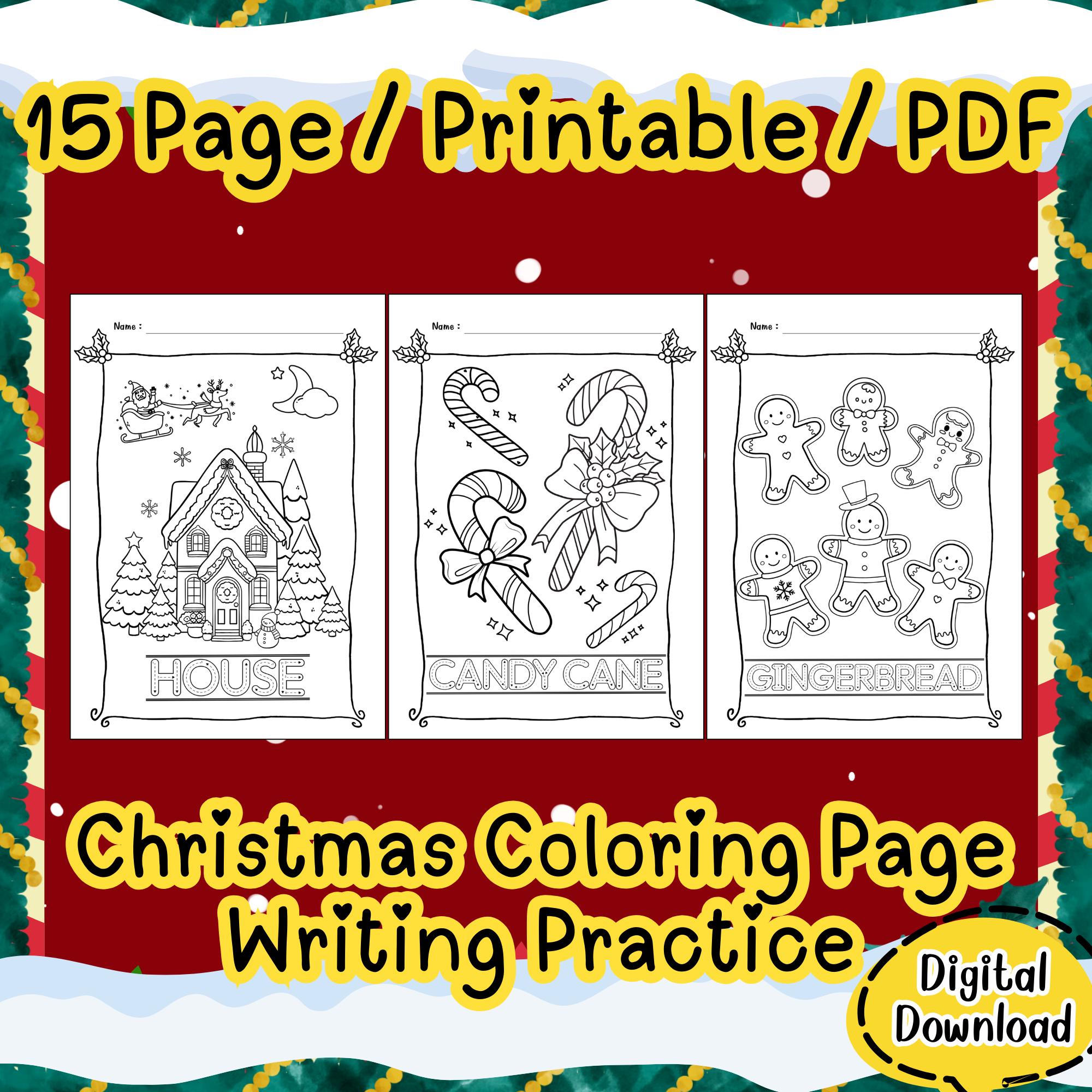 Christmas Coloring & Tracing Pages: 15 Kids' Activity Worksheets (PDF ...