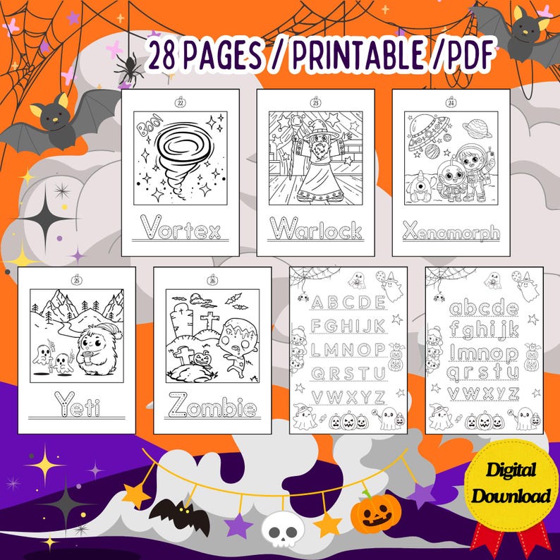 28 Worksheets Printable Halloween Educational Pack /halloween Alphabet ...