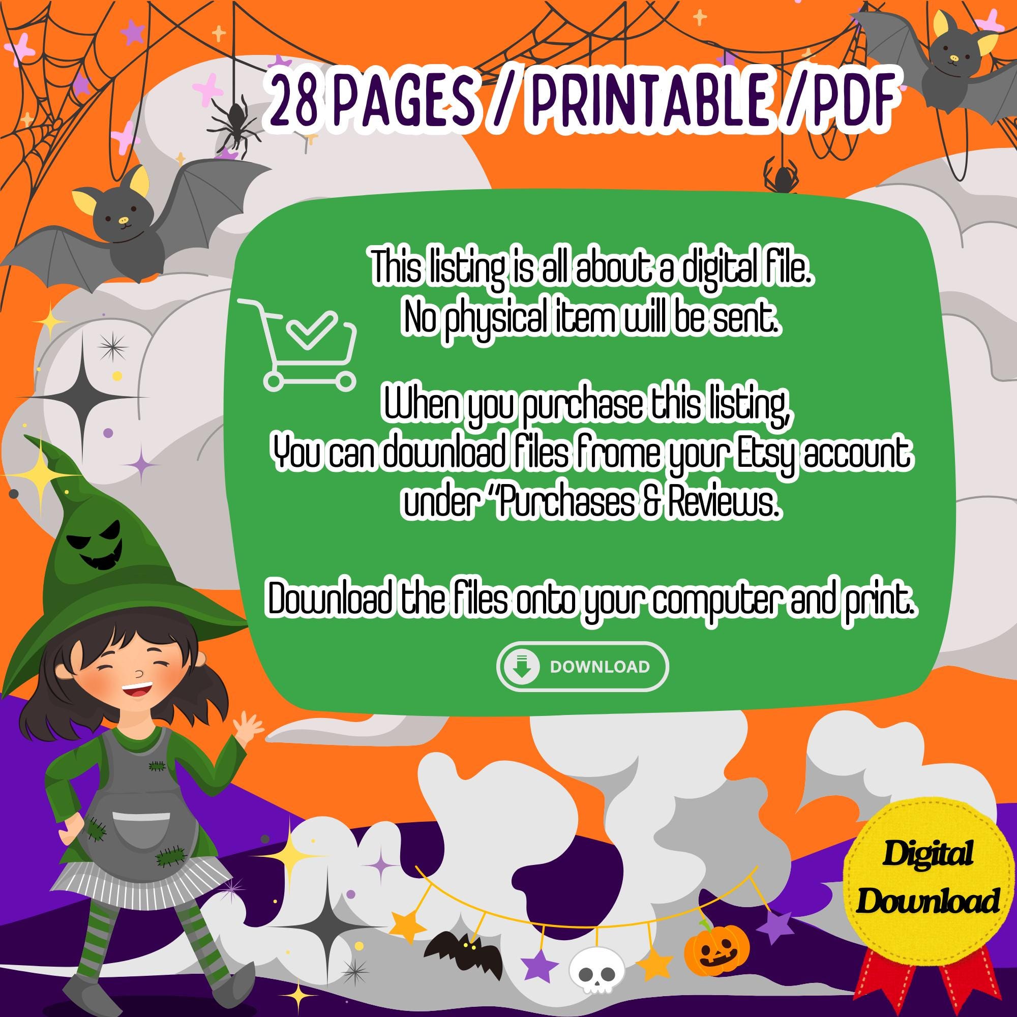 28 Worksheets Printable Halloween Educational Pack /halloween Alphabet ...