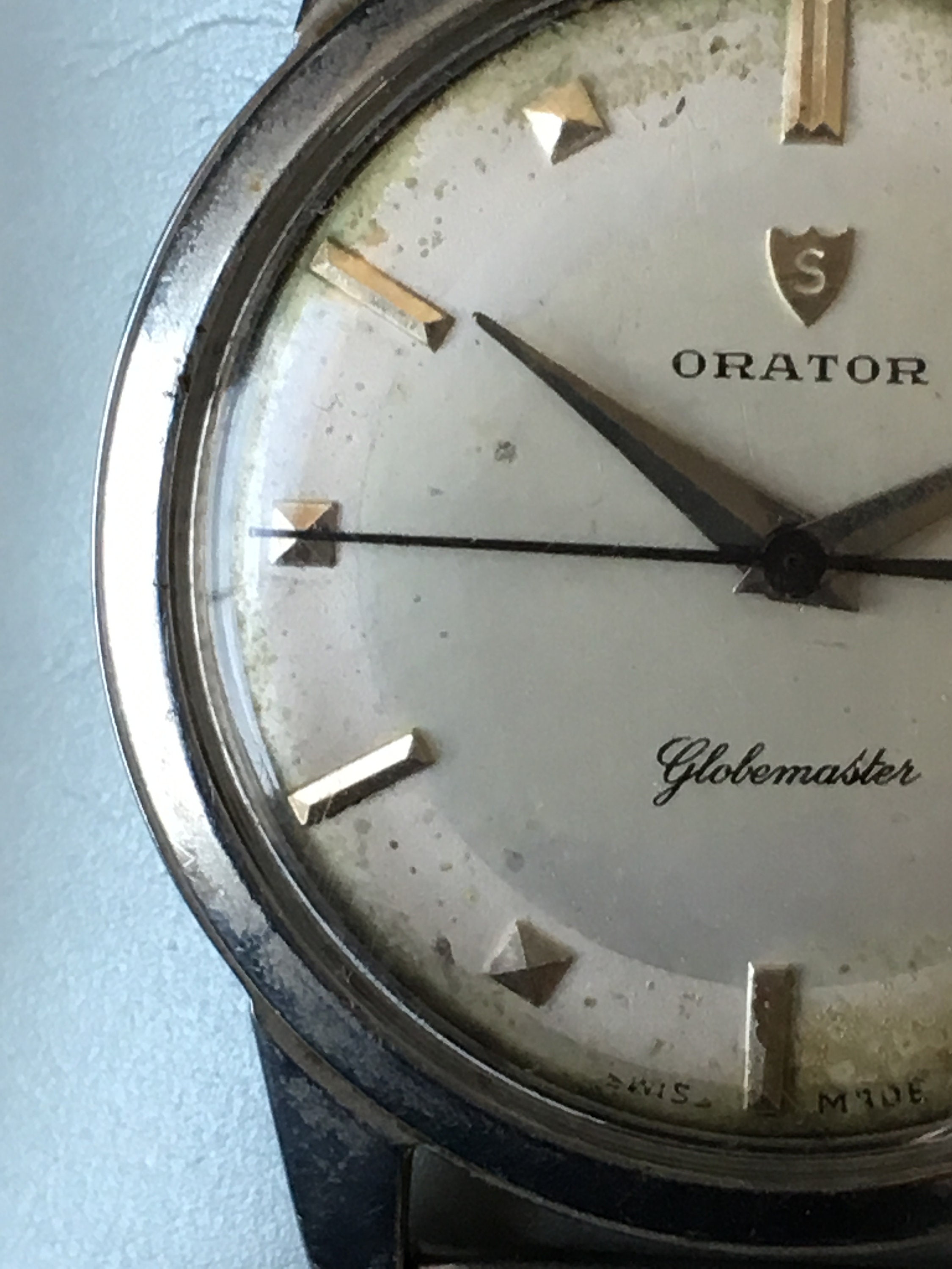 Gentleman's Orator Globemaster Manual Bracelet Watch With Centre ...