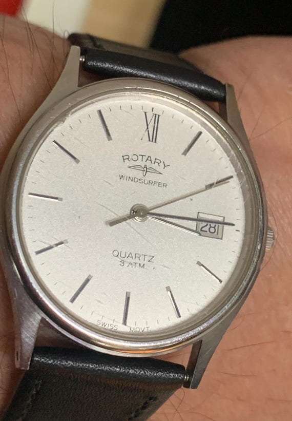 Rotary 1960's Silver Date Window Dial 21 Jewel Swiss … - Gem
